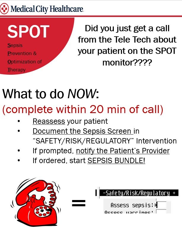 SPOT Reminder for Sepsis