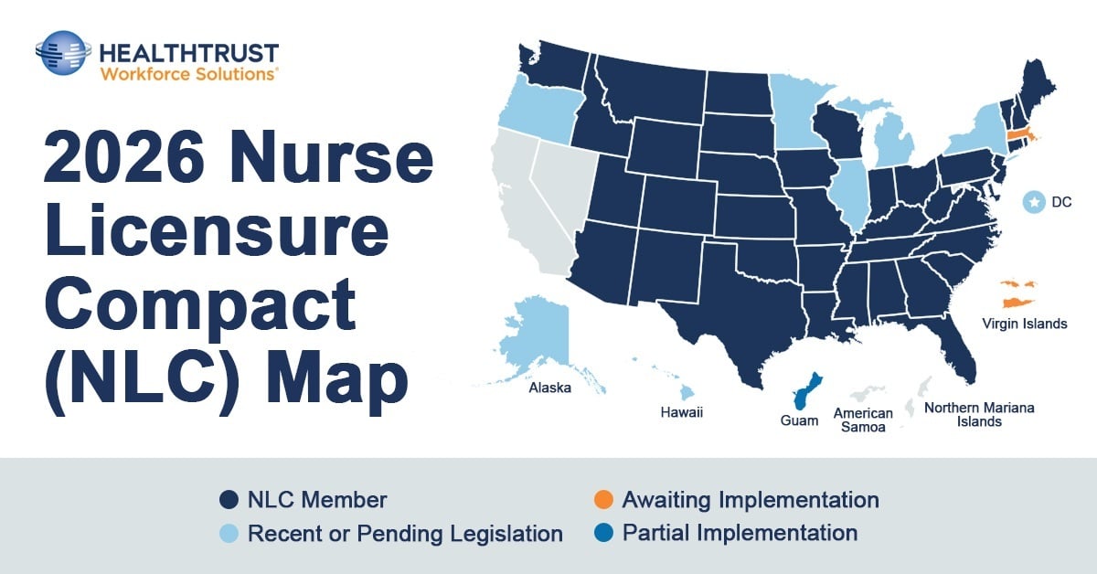 NLC Map: List of Nurse Licensure Compact (NLC) States | HealthTrust